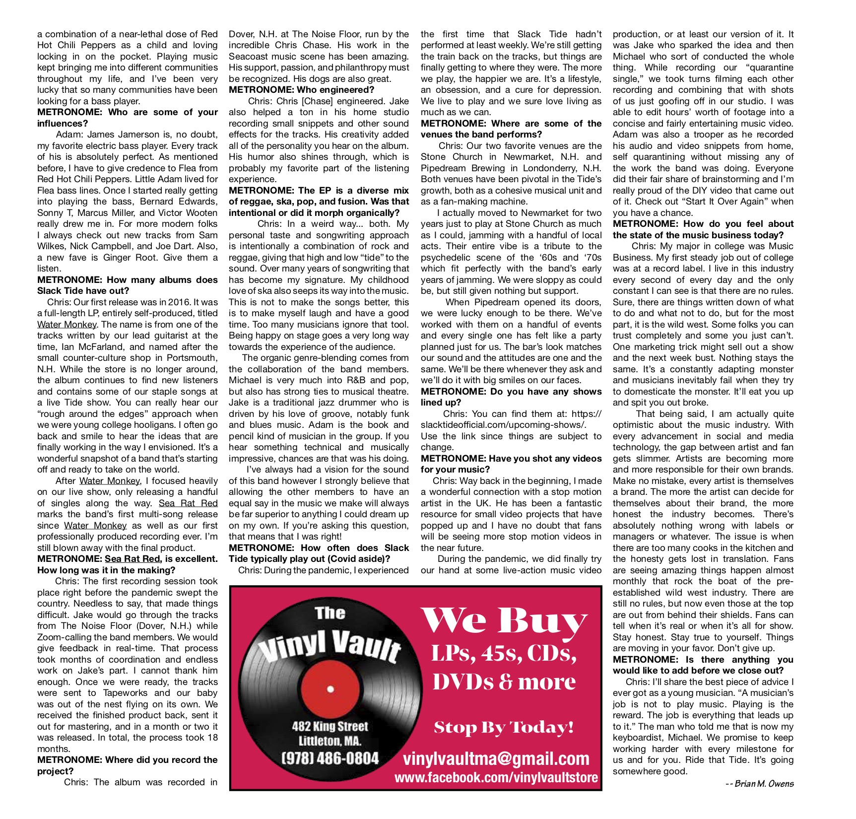 PRESS QUOTES – Slack Tide